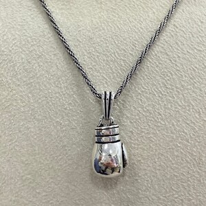 Silver Boxing Glove Necklace , Punch Boxing Pendant , Necklace for ...