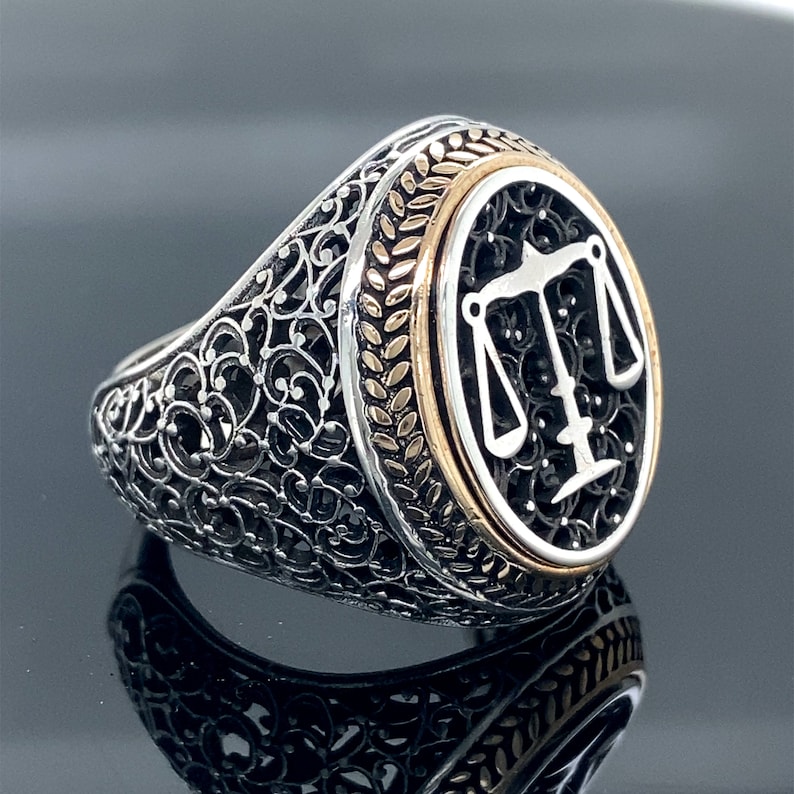 Silver Scale Ring , Man Handmade Ring , Men Handmade Libra Ring ...