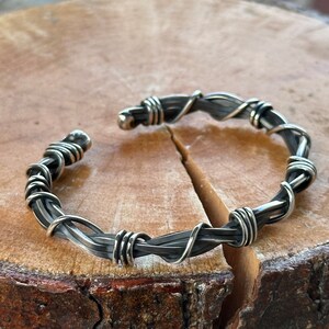 Silver Cuff Bracelet , Thorn Cuff Bracelet , Adjustable Thorn Cuff Bracelet , Cuff Handmade ...