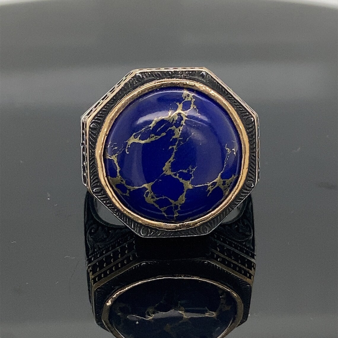 Man Lapis Lazuli Ring, Natural Lapis Ring , Turkısh Handmade Lapis Ring ...