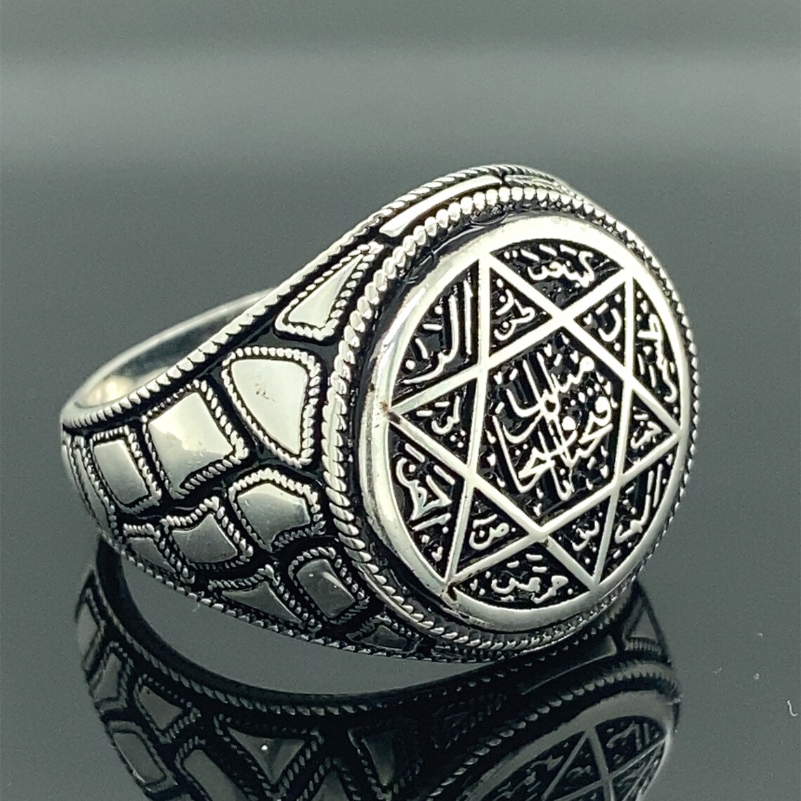 Seal of Solomon Ring , Solomon Signet Ring , Star of David Ring , King ...