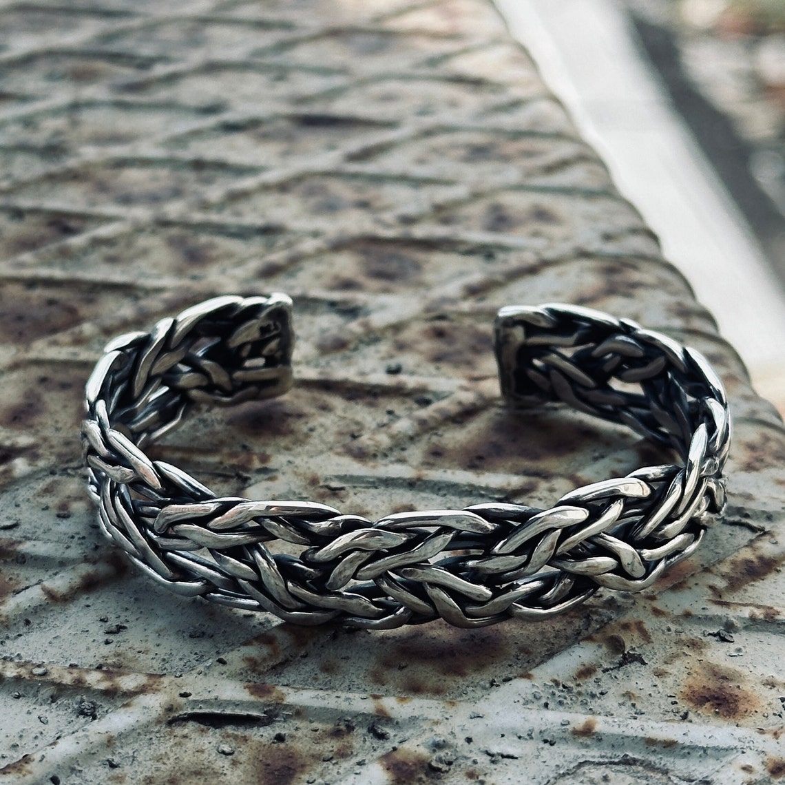 Men Silver Thick Cuff Bracelet ,silver Chain Model Bracelet , Silver ...