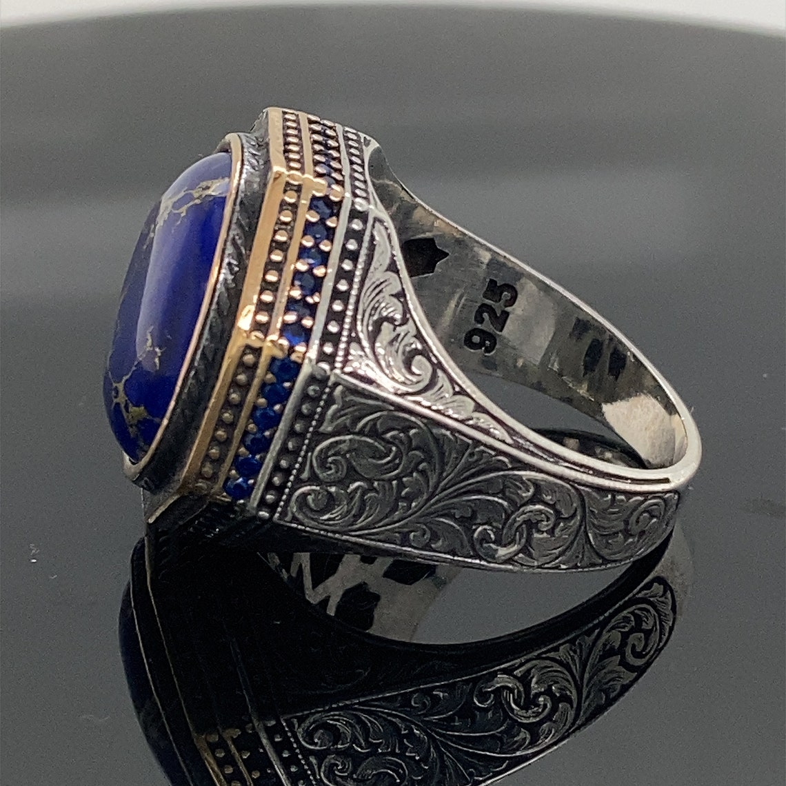 Man Lapis Lazuli Ring Natural Lapis Ring Turkısh Handmade - Etsy