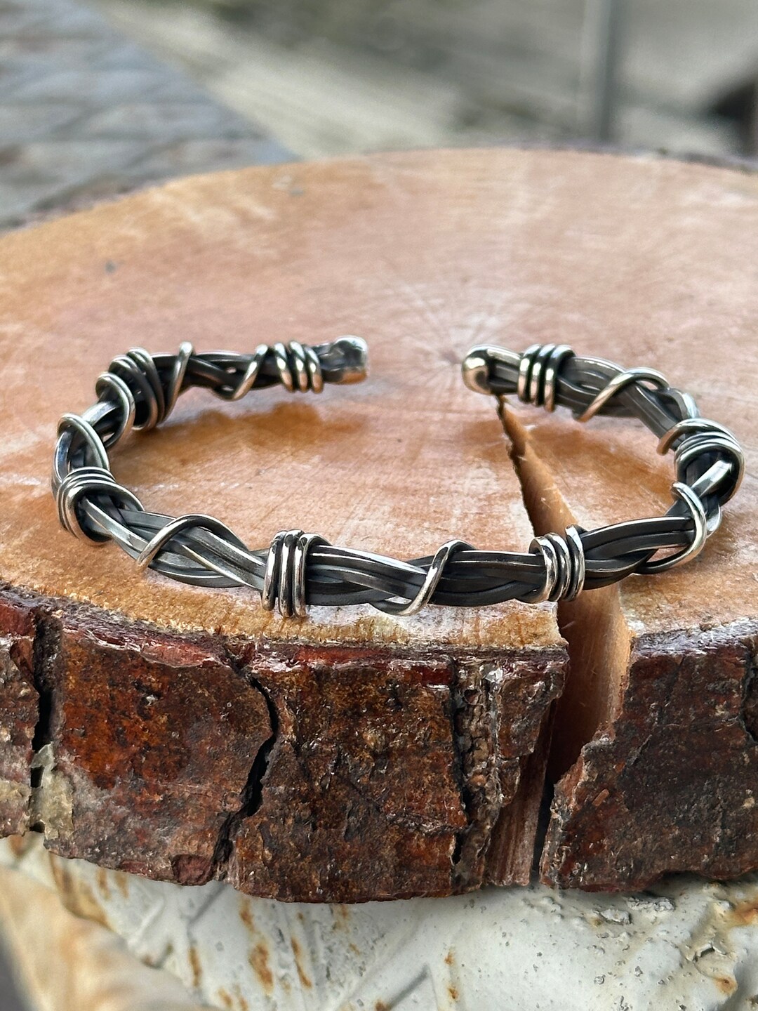 Silver Cuff Bracelet , Thorn Cuff Bracelet , Adjustable Thorn Cuff ...