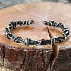 Silver Cuff Bracelet , Thorn Cuff Bracelet , Adjustable Thorn Cuff Bracelet , Cuff Handmade ...