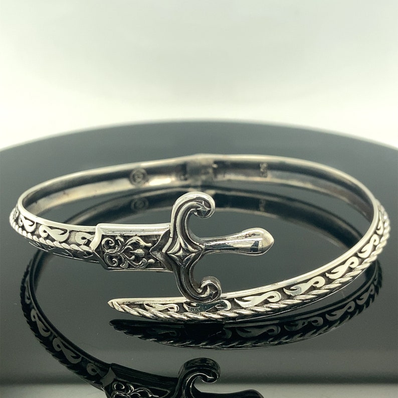 Silver Sword Warrior Bracelet Embroidered Sword Bracelet | Etsy