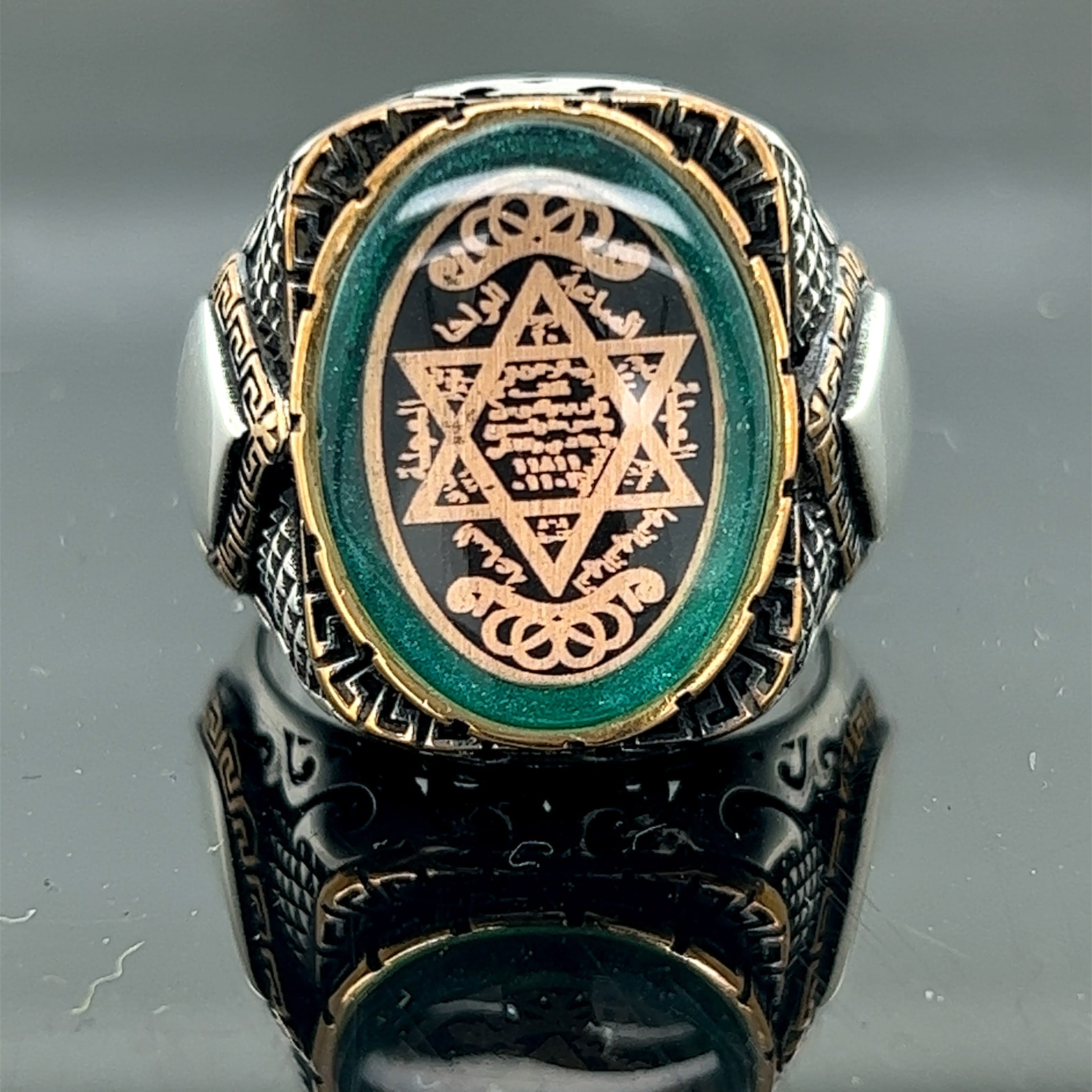 Silver Seal of Solomon Ring , Star of David Ring , Solomon Signet Ring ...