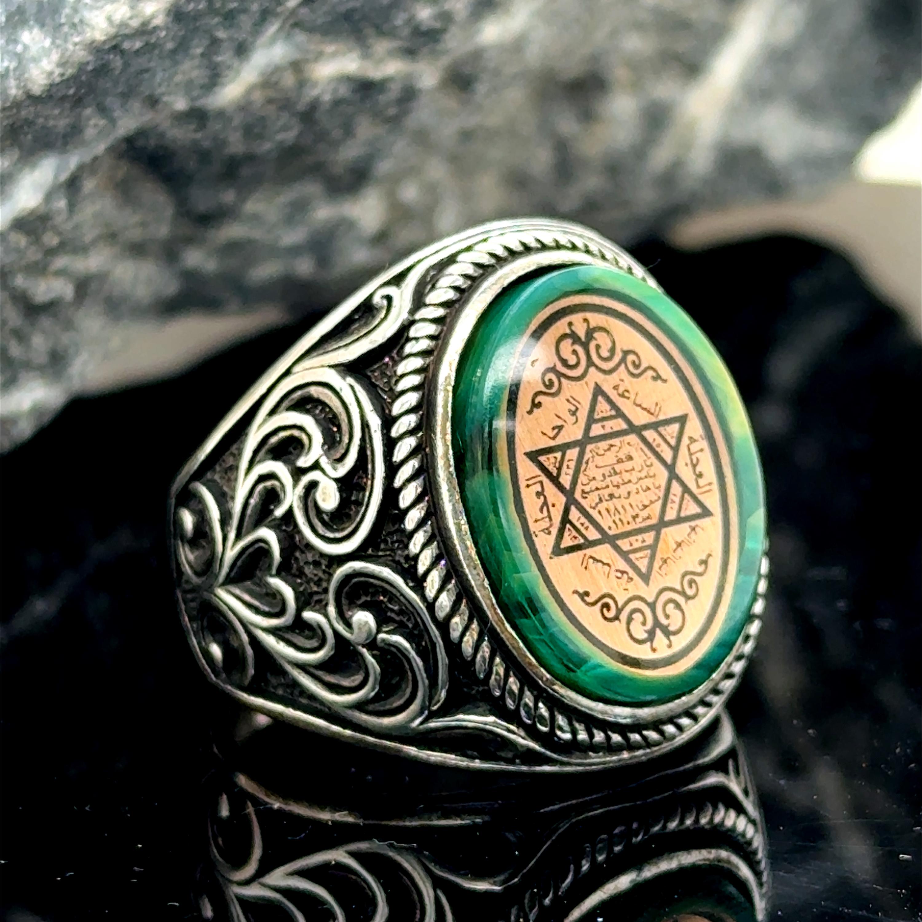 Seal of Solomon Signet Ring, Star of David Men Signet Ring, King ...