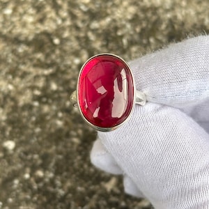 Oval Ruby Ring , Ruby Engagement Ring , Natural Ruby Stone Ring , July ...