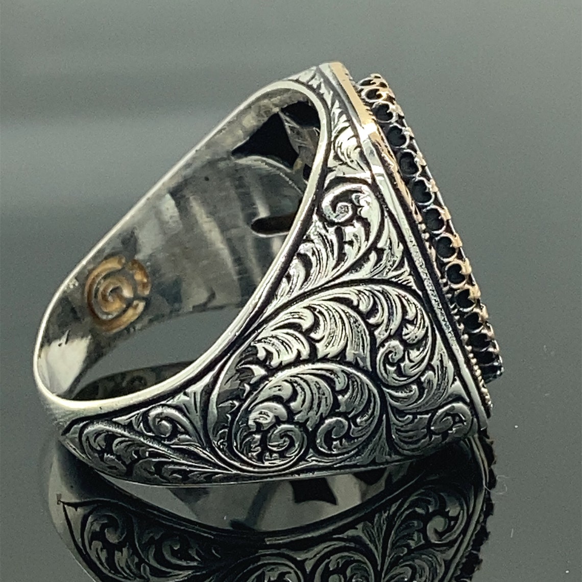 Silver Libra Ring , Libra Motif Ring , Man Handmade Ring , Lawyer Ring ...