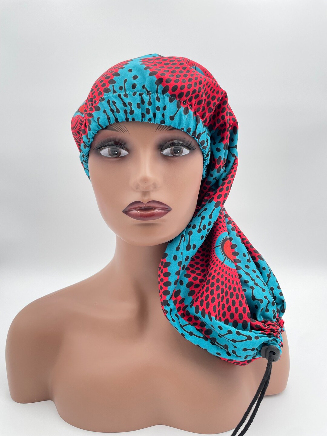 Long Bonnet, African Print, Satin Lined Bonnet. Great to Protect Braids ...