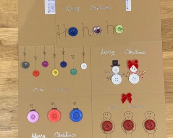 Christmas Card Christmas Tree With Button Baubles Paper Handmade ...