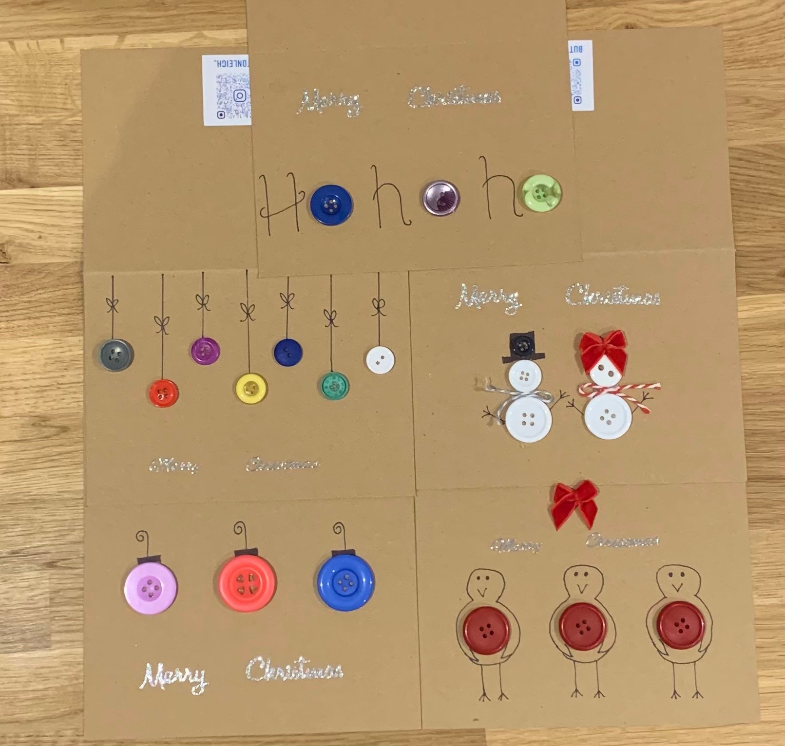 Handmade Button Christmas Cards - Etsy