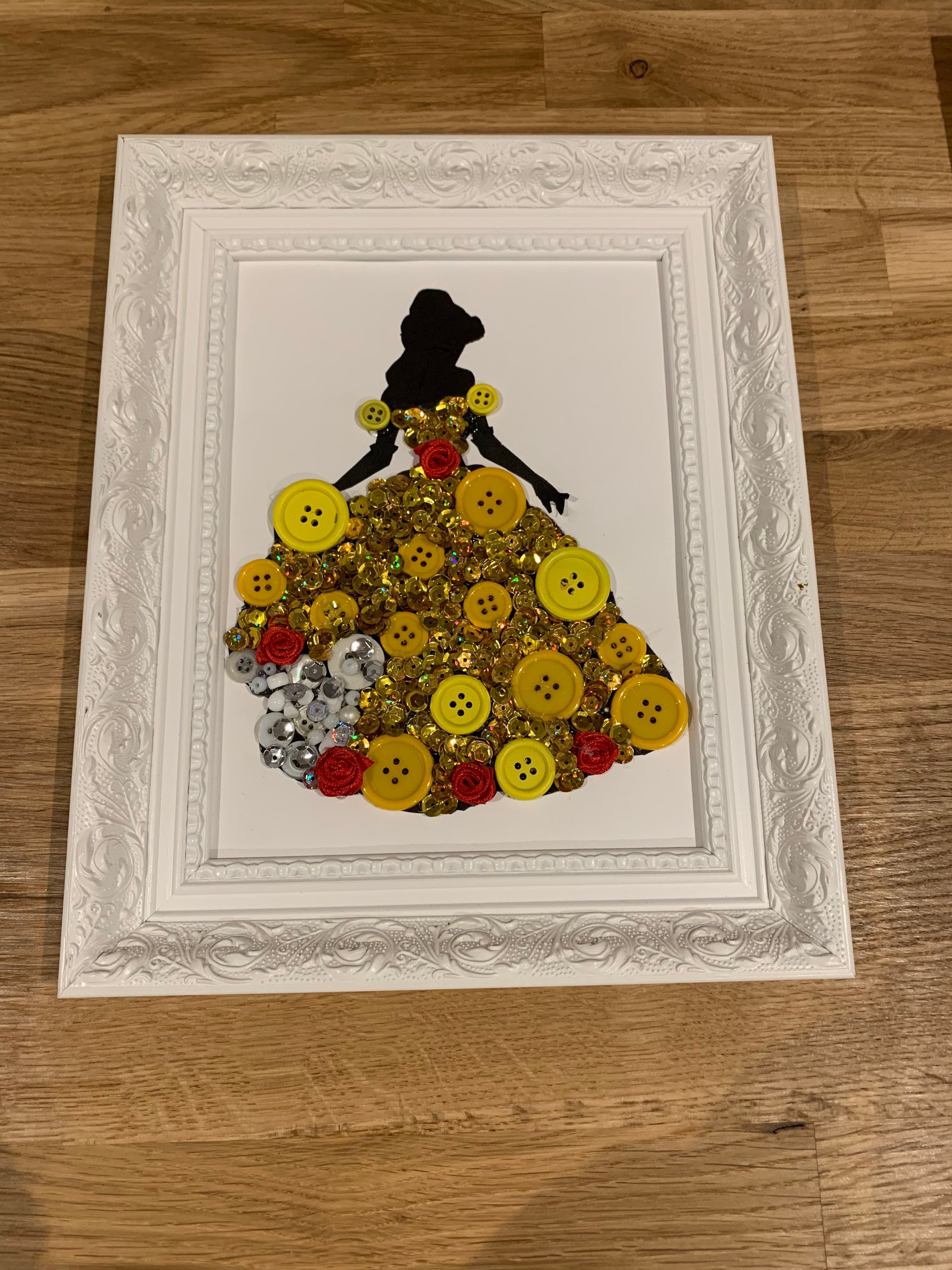 Princess Inspired Button Art - Etsy