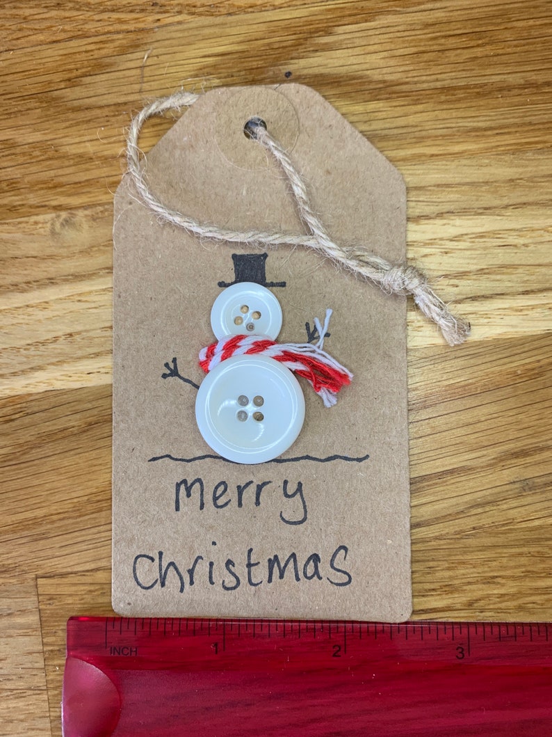 Large Christmas Tags With Button Pictures - Etsy