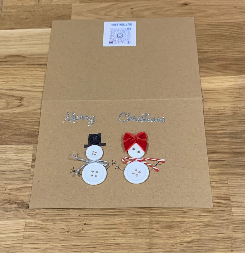 Handmade Button Christmas Cards - Etsy
