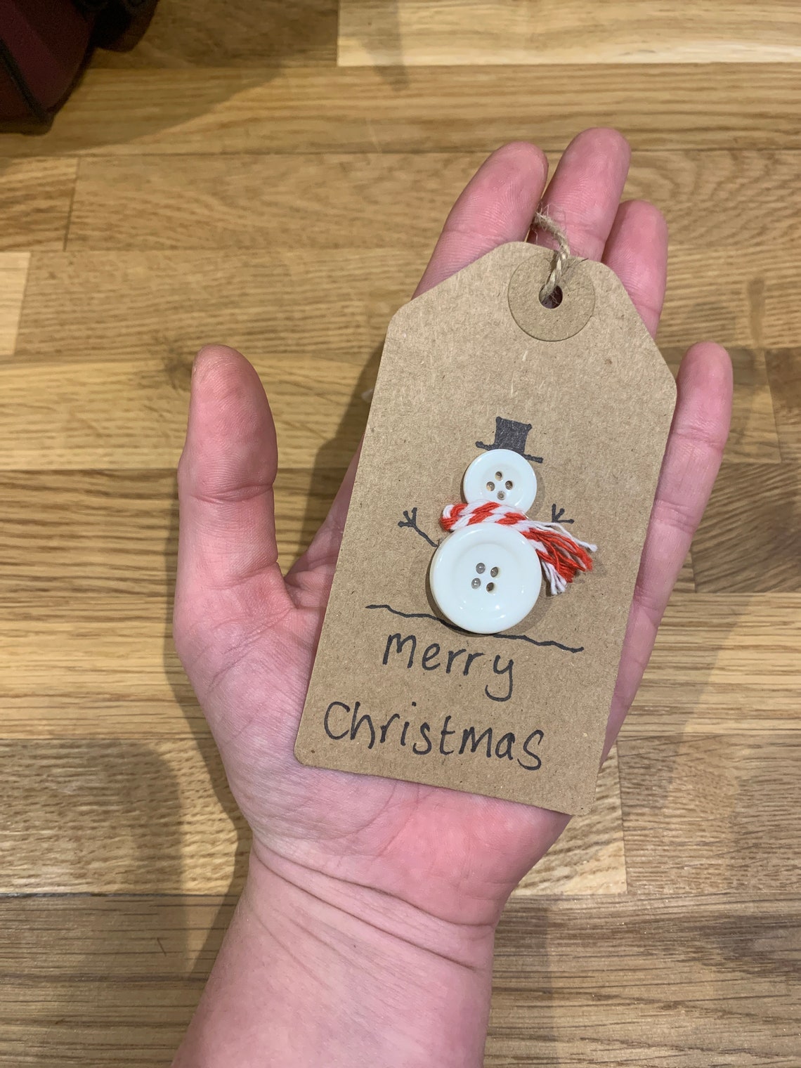 Large Christmas Tags With Button Pictures - Etsy