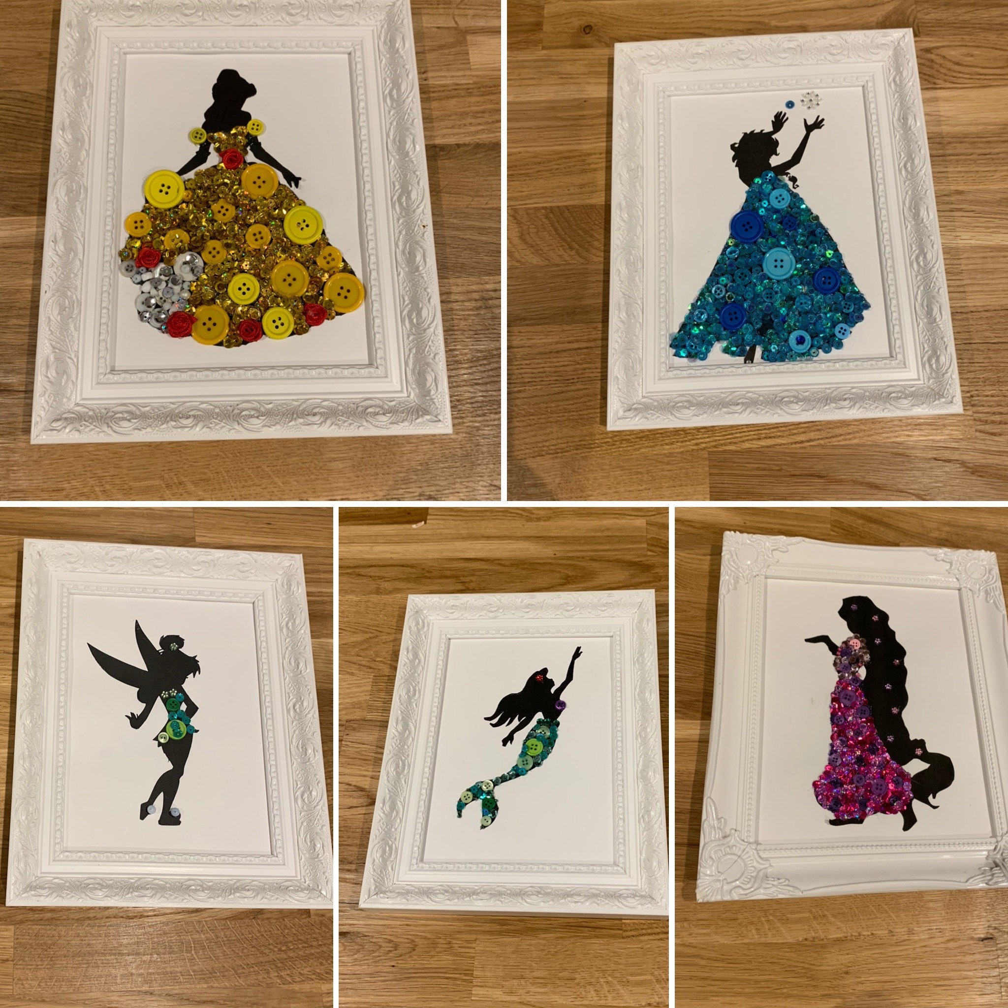 Princess Inspired Button Art - Etsy