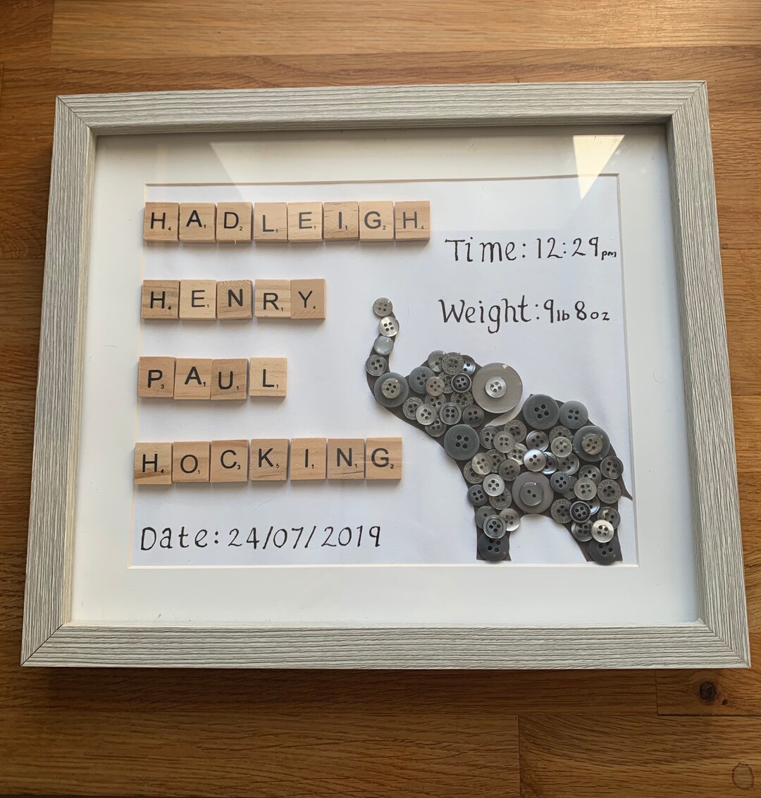 Personalised Birth Frame, Details of Birth - Etsy
