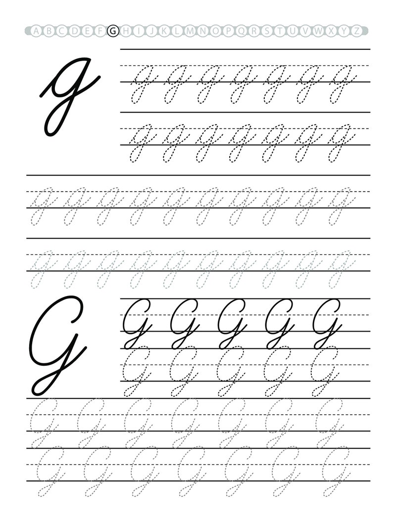 Cursive Writing for Kids. the Alphabet With Lowercase and Uppercase ...