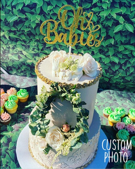 Oh Babies Cake Topper Twins Cake Topper Baby Shower Cake - Etsy