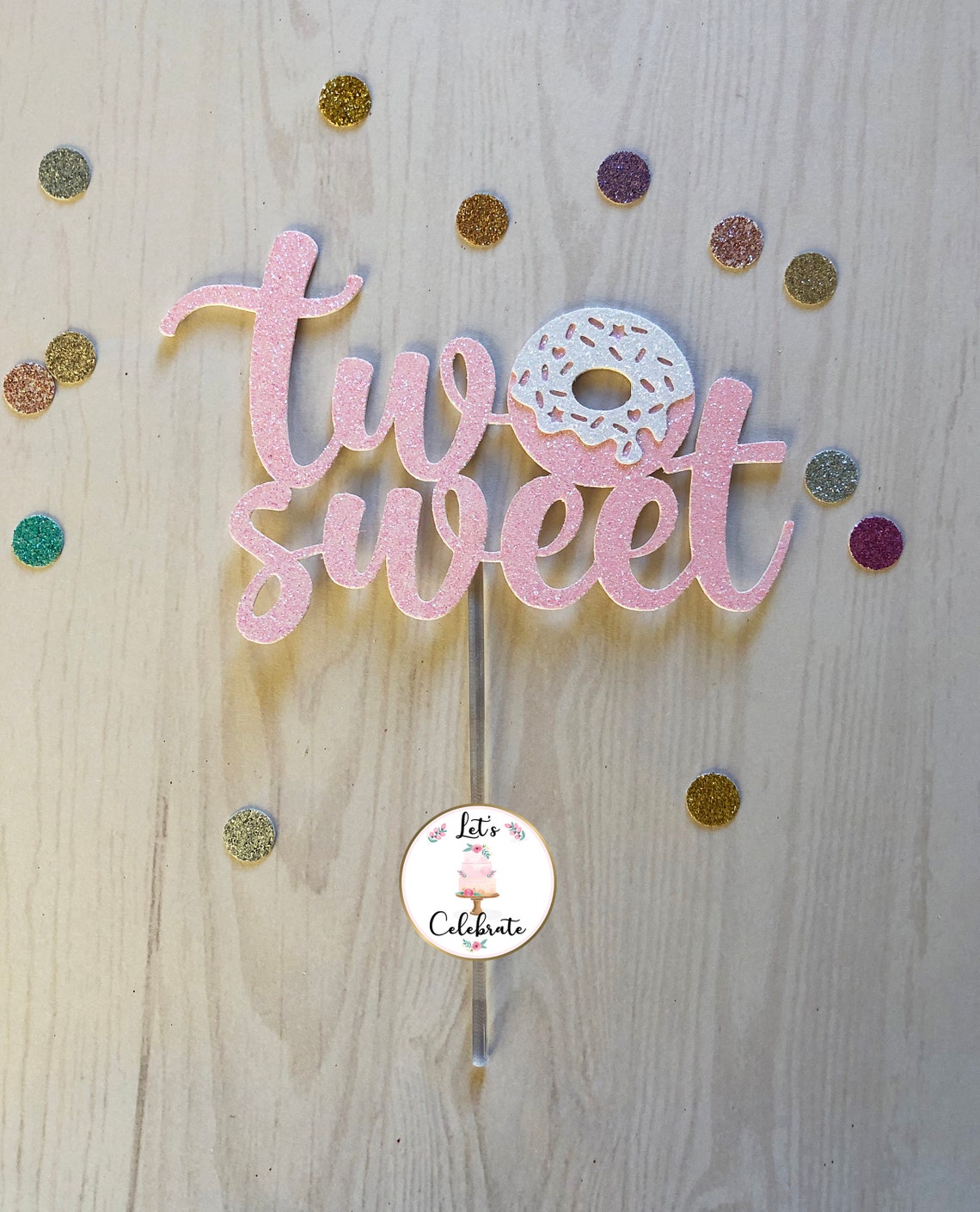 Two Sweet Cake Topper Birthday Cake Topper Donut Party - Etsy
