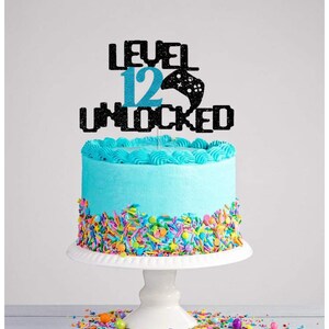 Level Unlocked Cake Topper, Birthday Cake Topper, Custom Age Cake ...