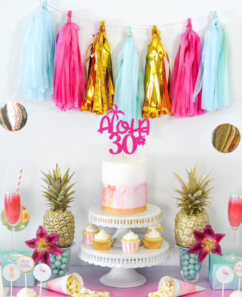 Aloha 30 Cake Topper Aloha Birthday Cake Topper Tropical - Etsy Canada