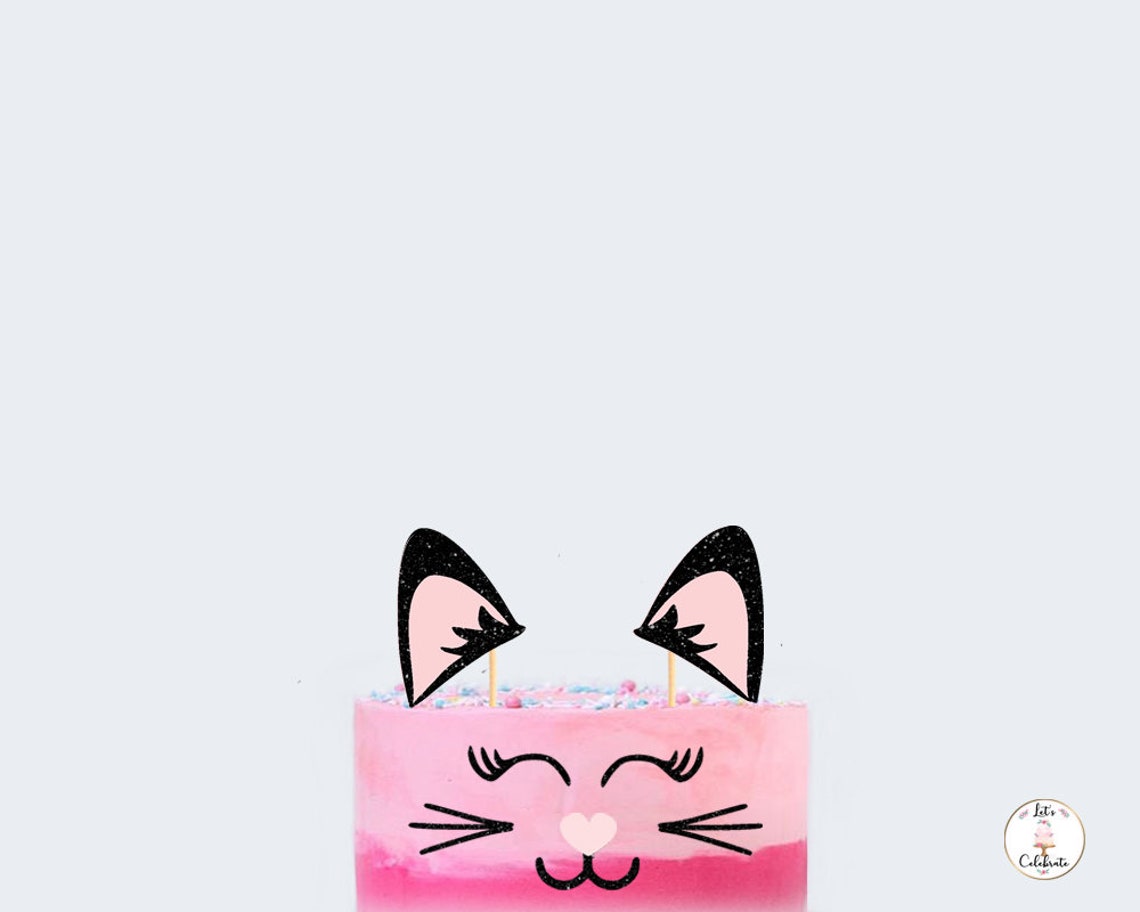 Cat Face Cake Topper Birthday Cake Topper Kitten Party - Etsy Canada