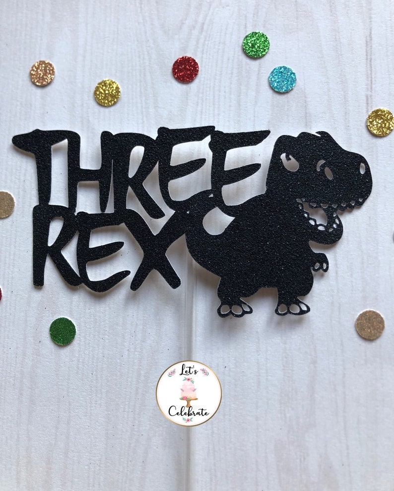 Three Rex Cake Topper Birthday Cake Topper - Etsy