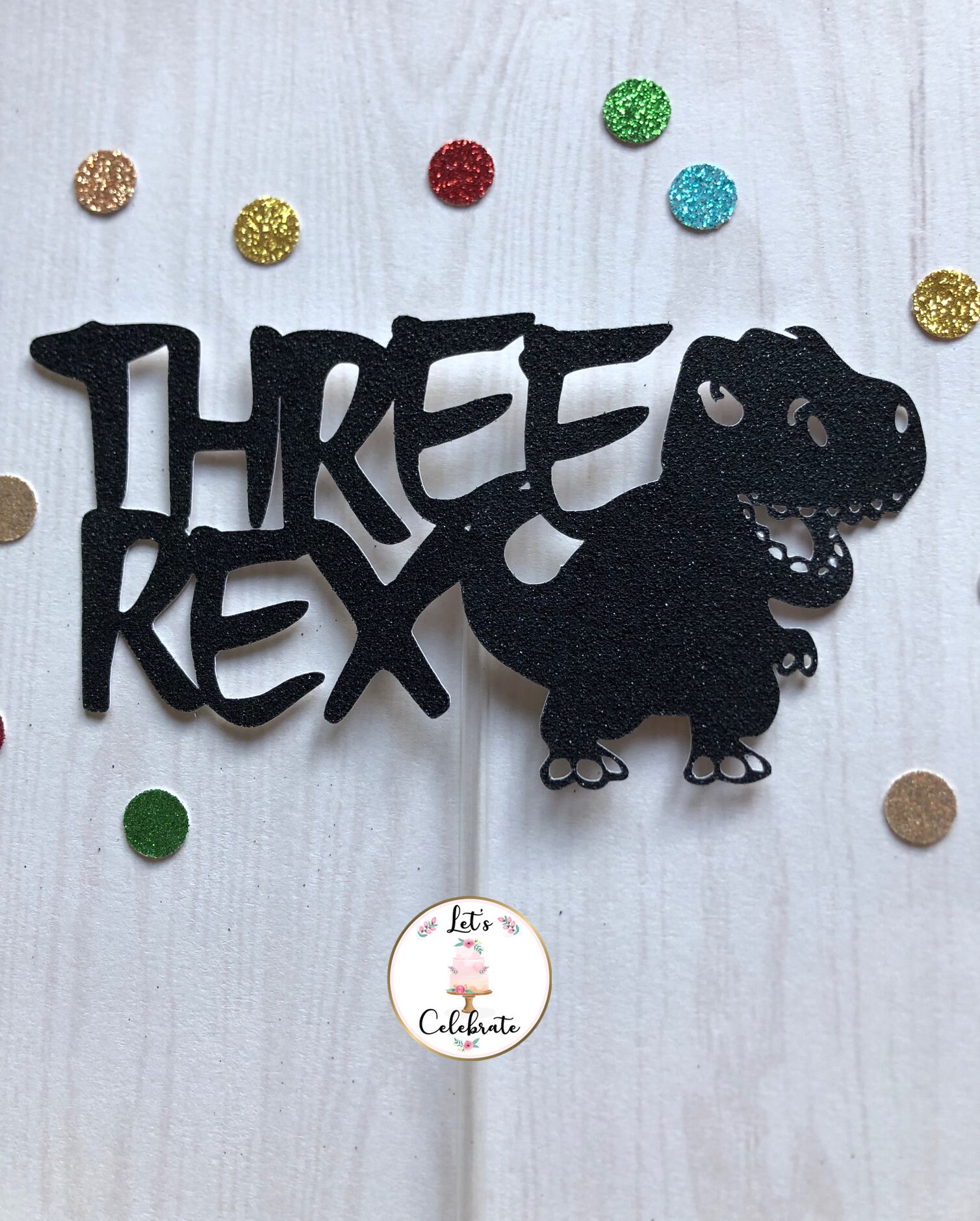 Three Rex Cake Topper Birthday Cake Topper | Etsy
