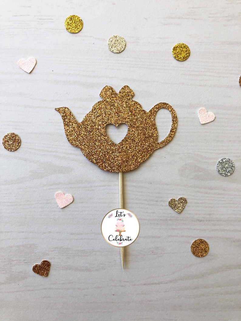 Tea for Two Cupcake Toppers Birthday Cupcake Topper Tea | Etsy