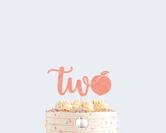 Two Sweet Peach Cake Topper, Peach Cake Topper by Let's Celebrate Now ...