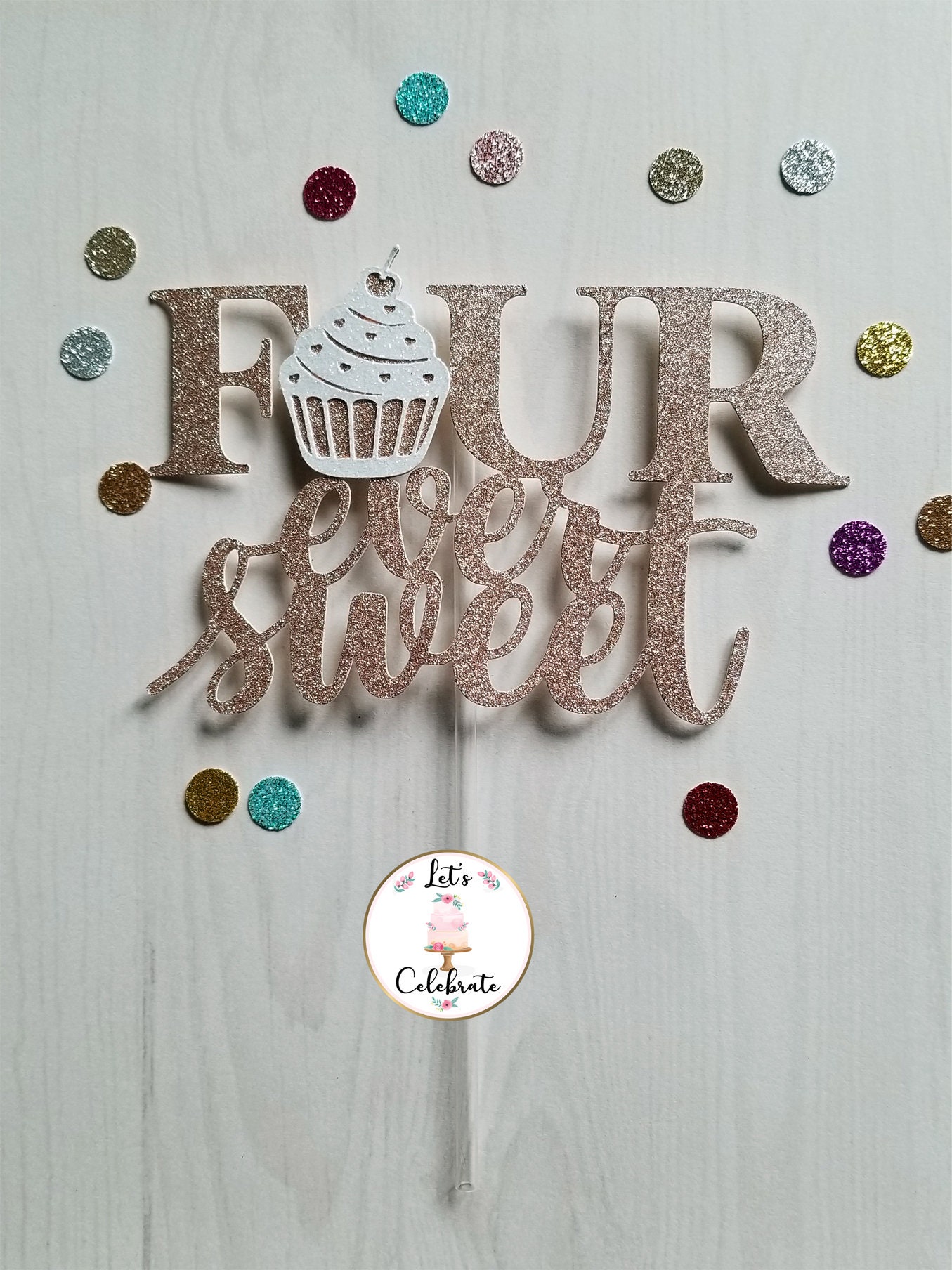 Four Ever Sweet Cake Topper Birthday Cake Topper Four - Etsy