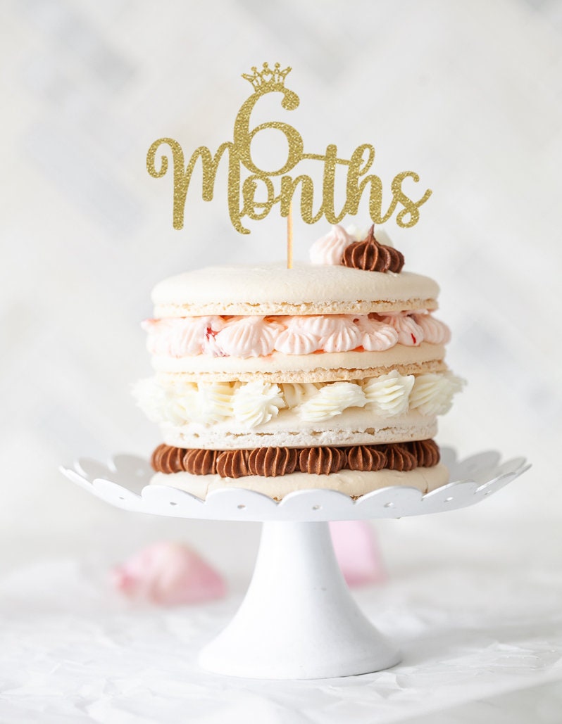 6 Months Cake Topper Any Month Cake Topper Age Cake Topper - Etsy