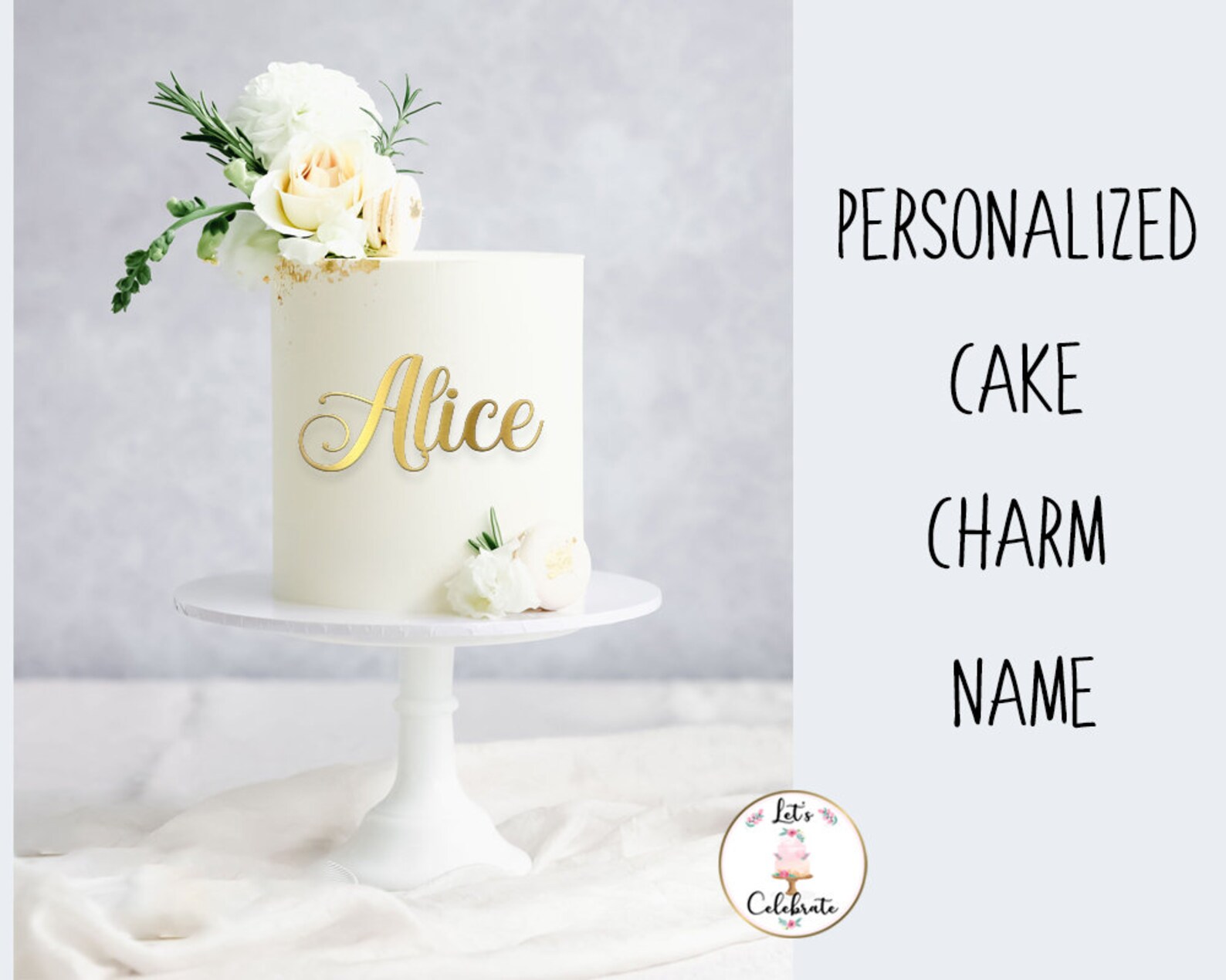 Cake Charm Personalized Name Cake Decoration Custom Name - Etsy