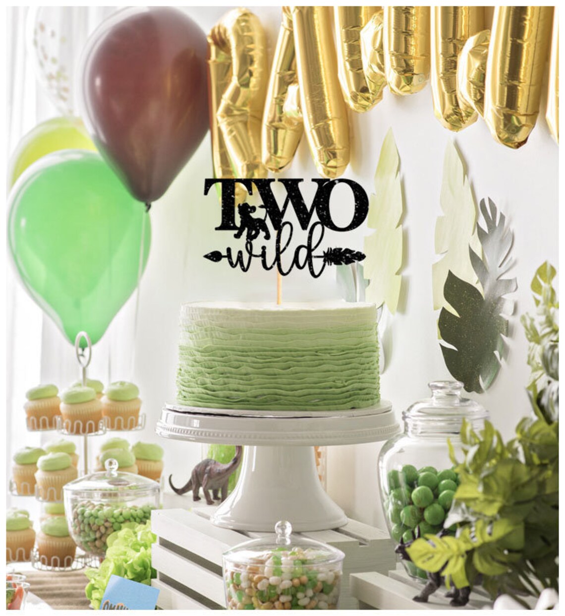 Two Wild Cake Topper Birthday Cake Topper Two Wild Birthday | Etsy