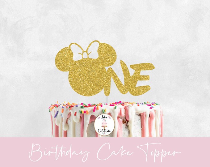 Minnie Mouse One Cake Topper, Minnie Mouse Cake Topper, First Birthday ...