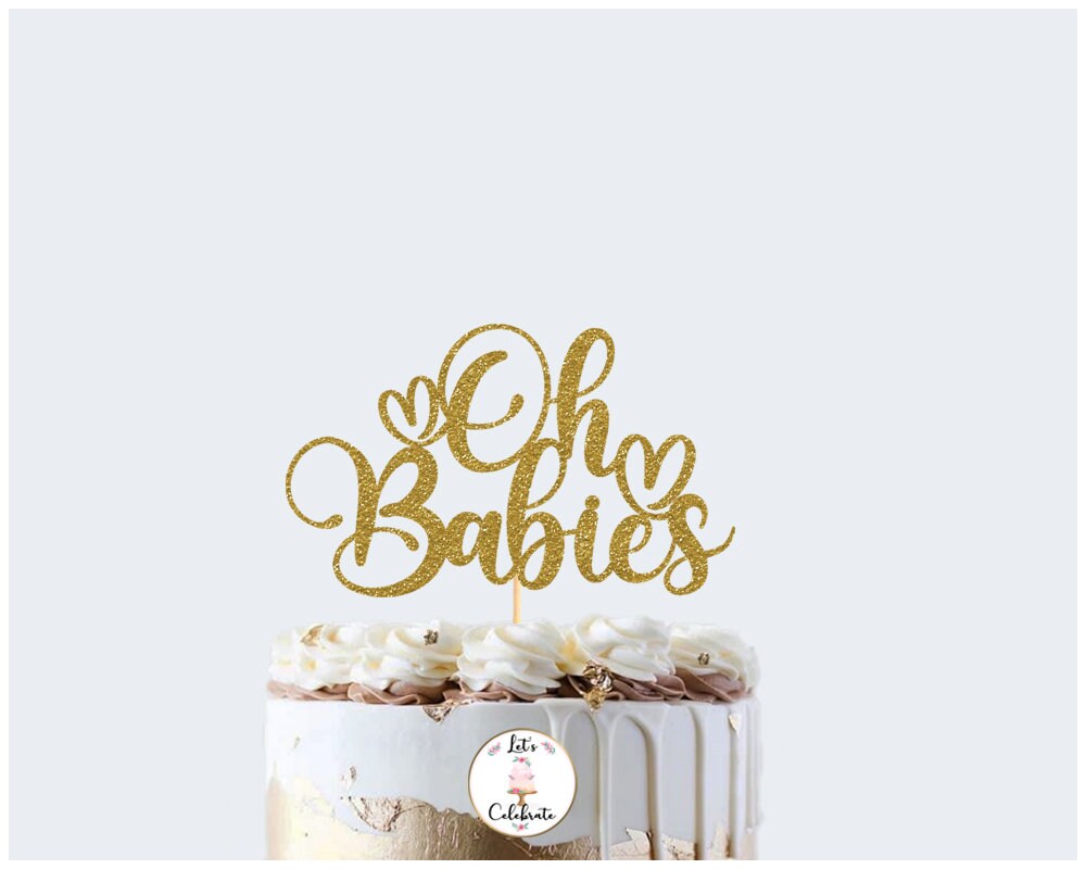 Oh Babies Cake Topper Twins Cake Topper Baby Shower Cake - Etsy