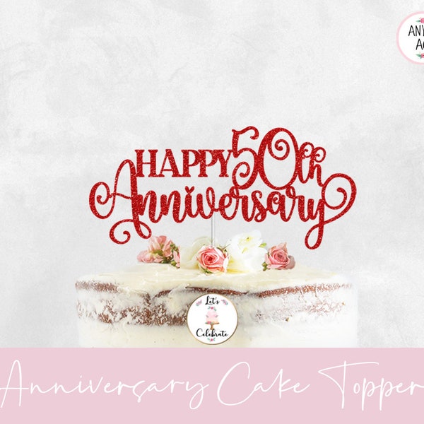 50th Anniversary Cupcake Toppers - Etsy