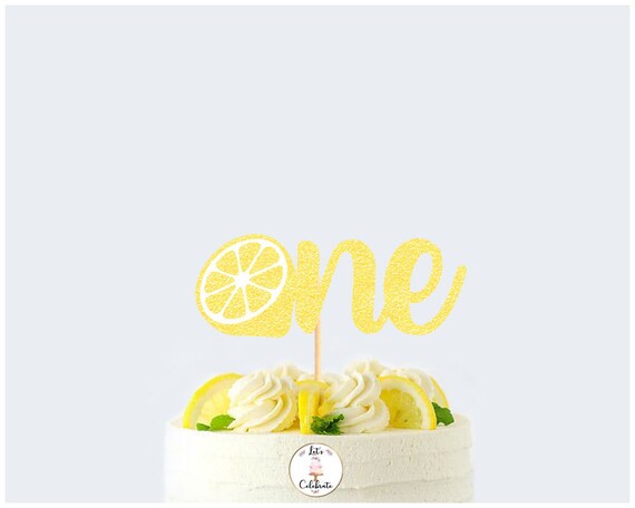 Lemon One Cake Topper, Lemonade Party Decoration by Let's Celebrate Now ...