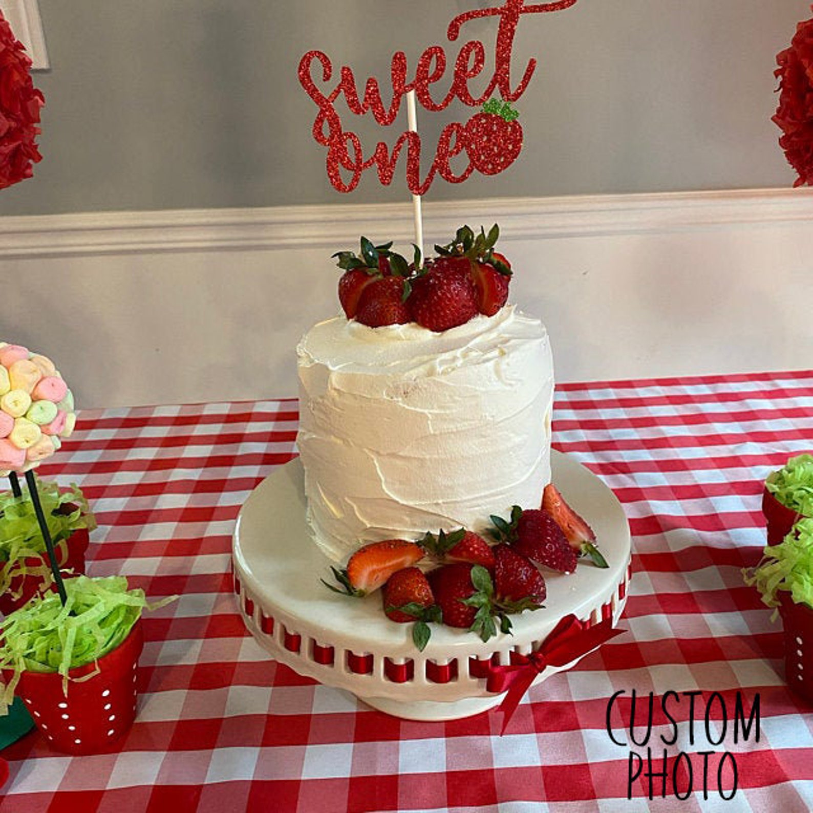 Sweet One Cake Topper Strawberry Cake Topper First Birthday - Etsy Canada