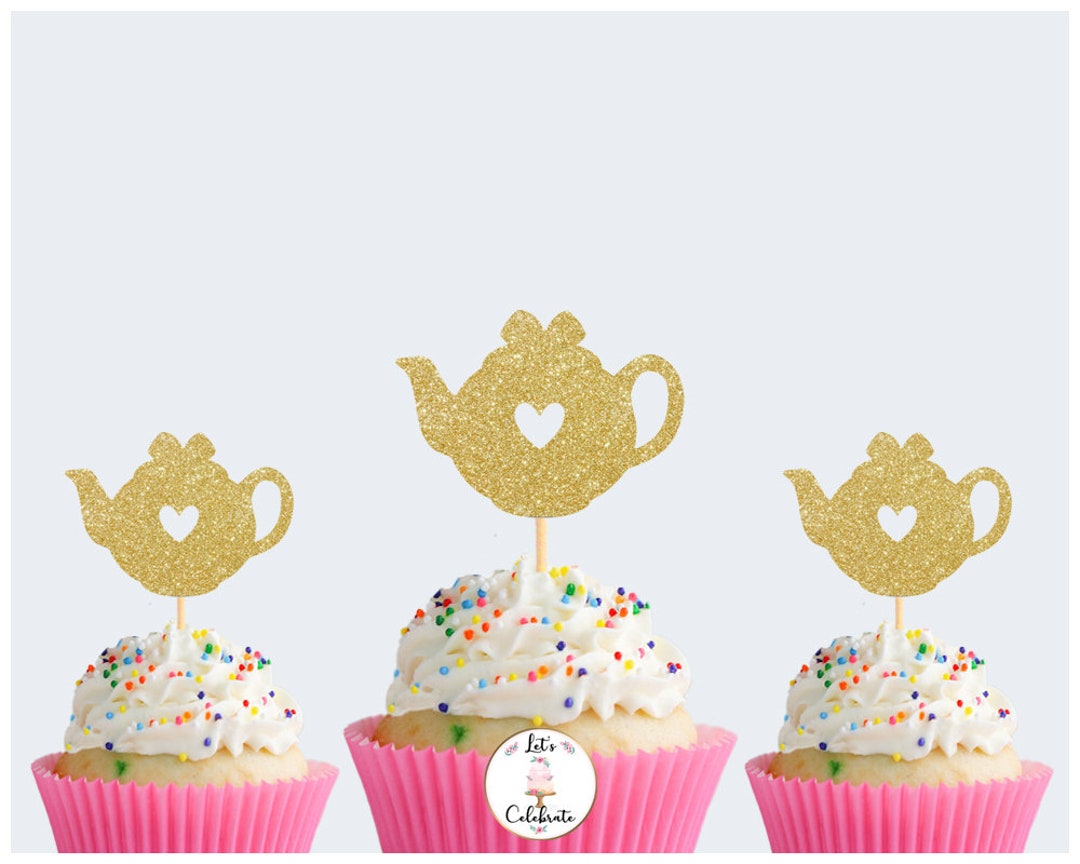 Tea for Two Cupcake Toppers Birthday Cupcake Topper Tea - Etsy Canada