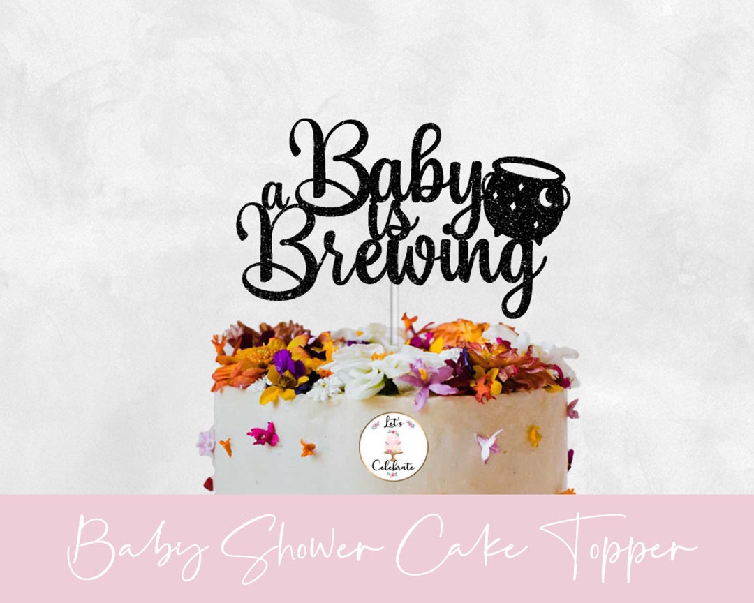 Baby is Brewing Cake Topper, Halloween Baby Shower Cake Topper - Etsy
