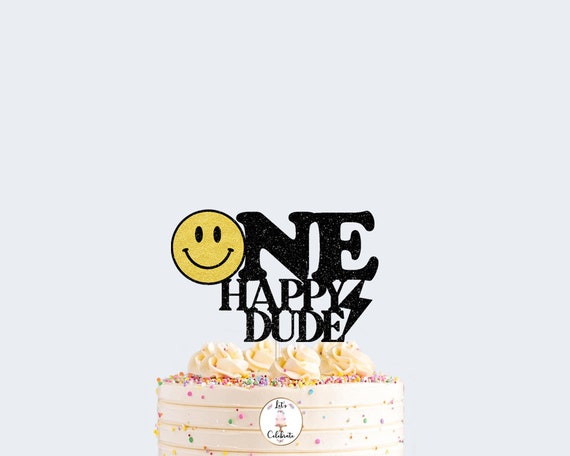 One Happy Dude Cake Topper, First Birthday Cake Topper by Let's ...
