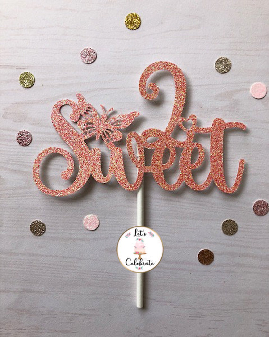 Two Sweet Cake Topper Birthday Cake Topper | Etsy