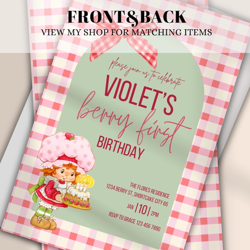 Strawberry Shortcake Baby Shower Invitation, Original Strawberry ...