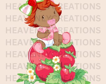 African American Strawberry Shortcake Baby Clipart Image PNG, JPEG, PDF ...