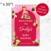 Strawberry Shortcake Welcome Sign Template, Baby Shower Strawberry ...