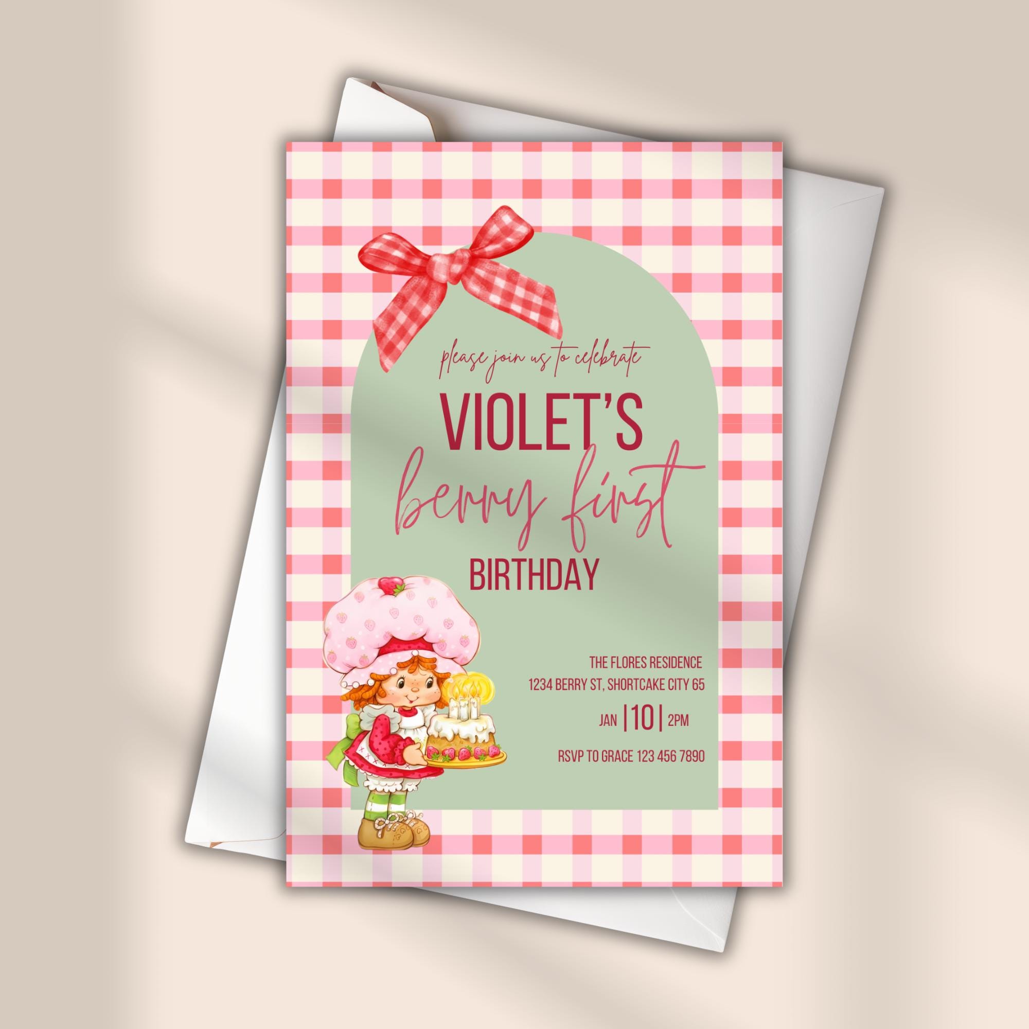 Strawberry Shortcake Baby Shower Invitation, Original Strawberry ...